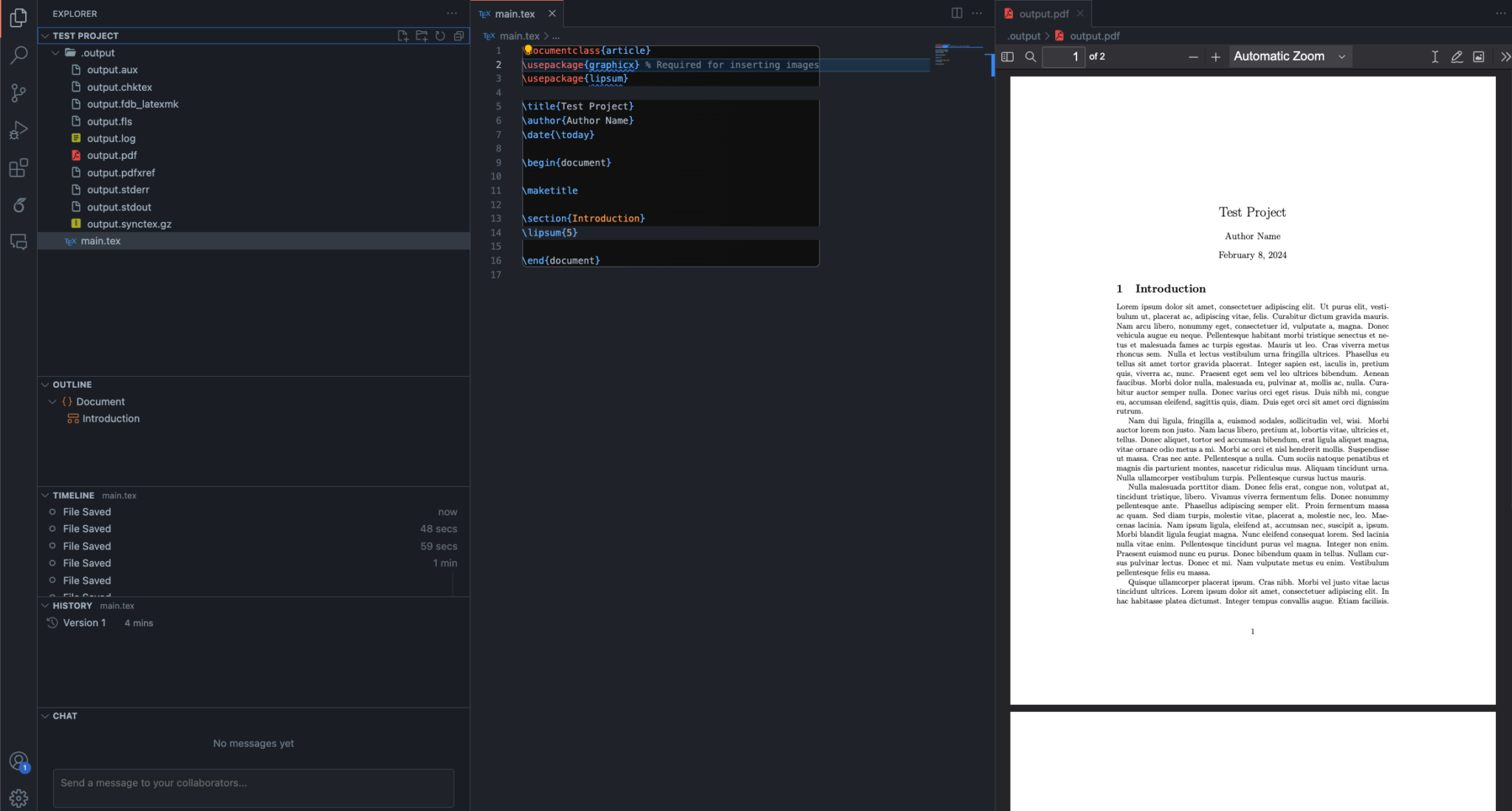 Overleaf を VS Code で使う方法 | どうも、たなぱんだです。